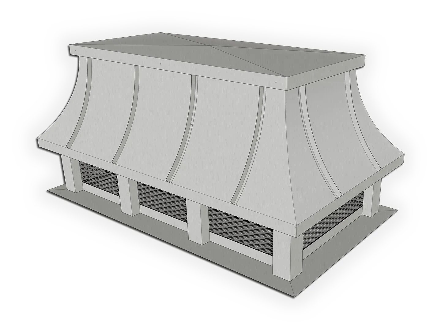 Concave Roof Chimney Cap - Durable Steel Design